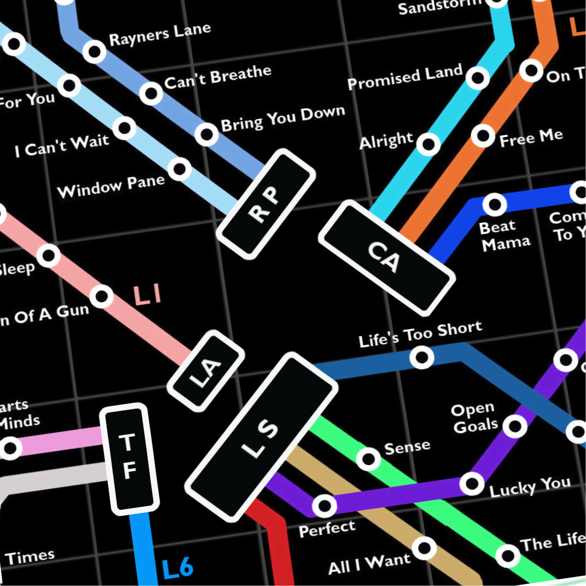 Liverpool Mersey of the 1990's Metro Map – Retrorockstar